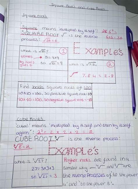 Square Roots And Cube Roots Maths In 2025 Math Notes Teaching Math