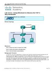 Wireshark Lab TCP Way Handshake Analysis Course Hero