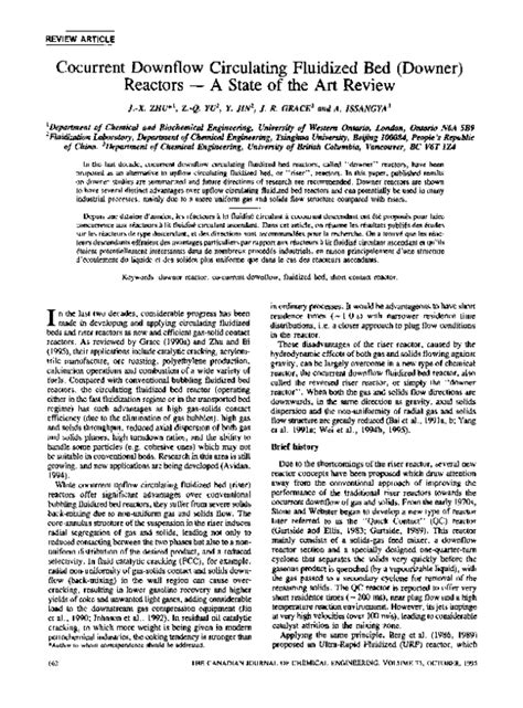 Pdf Cocurrent Downflow Circulating Fluidized Bed Downer Reactors
