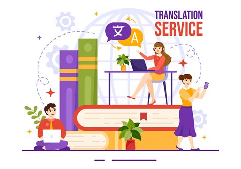 Translator Service Vector Illustration With Language Translation Various Countries And
