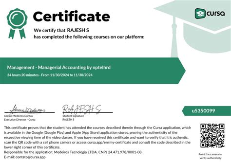 I Completed A Comprehensive Course In Managerial Accounting On The Cursa Online Platform Where