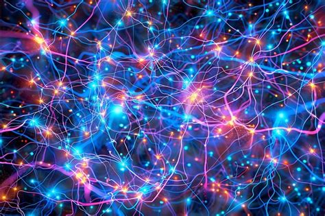 premium photo abstract neural network with glowing lines and nodes