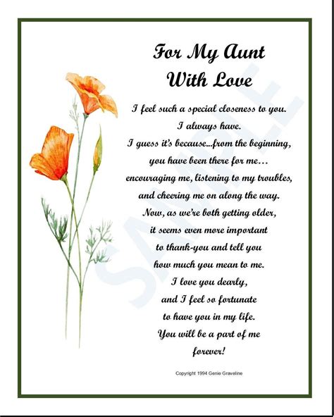 This Beautiful Poem Will Touch Your Aunt S Heart In A Profound And Meaningful Way It Is The