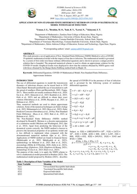 PDF APPLICATION OF NON STANDARD FINITE DIFFERENCE METHOD ON COVID MATHEMATICAL MODEL WITH