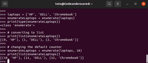 Enumerate In Python With Examples Code Underscored