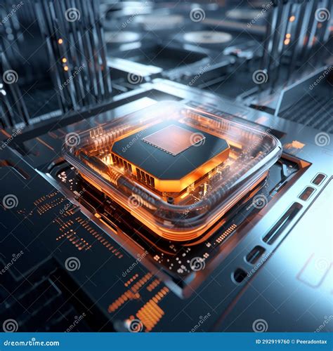 Central Cpu Or Chipset On Mainboard Stock Illustration Illustration