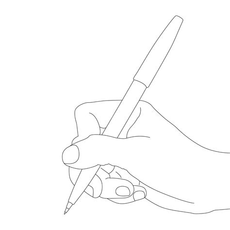 한 선 그리기 손을 잡고 펜 벡터 프리미엄 벡터