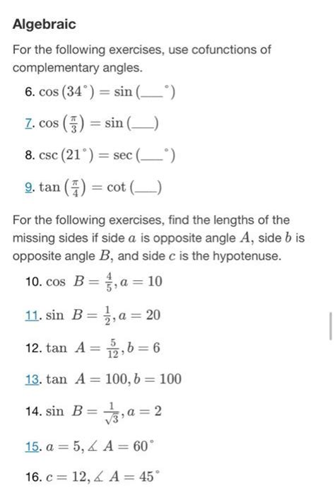solved algebraic for the following exercises use