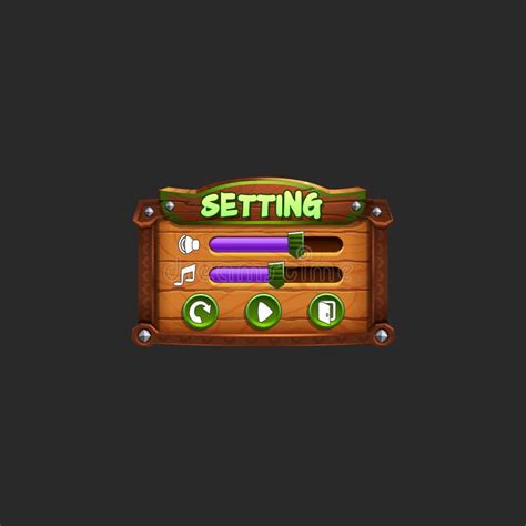 Set Of Example Of Wooden Board User Interface Of Game Window Of Level