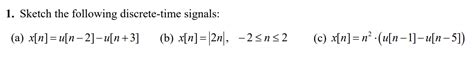 Solved Sketch The Following Discrete Time Signals A Chegg