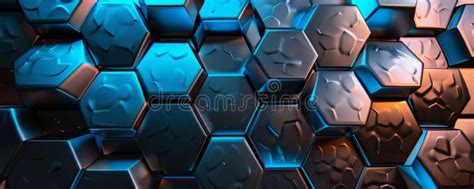 A Smooth Metal Surface With A Repeating Pattern Of Hexagonal Tiles Each With A Different Shade