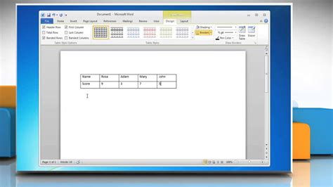 How To Make A Column Vertical Bar Graph From A Table In Microsoft® Word 2010 Youtube