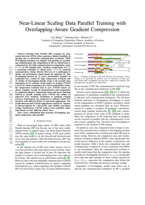 Pdf Near Linear Scaling Data Parallel Training With Overlapping Aware Gradient Compression