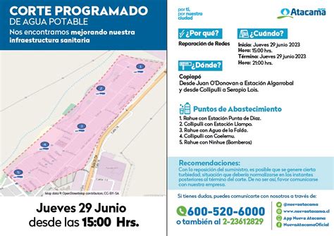 Realizarán Cortes Programados Por Trabajos De Mejora En Sector De