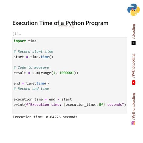 Python Coding On Linkedin Execution Time Of A Python Program