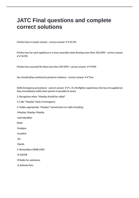 Jatc Final Questions And Complete Correct Solutions Jatc Stuvia Us
