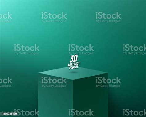 추상 벡터 렌더링 3d 셰이프 용 제품 표시 프레젠테이션 어두운 빈 방과 창문 조명 배경현대 어두운 녹색 큐브 받침대 연단 최소한의 장면 스튜디오 룸 컨셉 1위에 대한 스톡