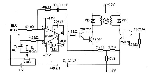 the dc motor servo circuit with compensation performance composed of