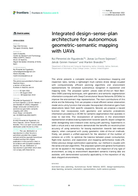 pdf integrated design sense plan architecture for autonomous