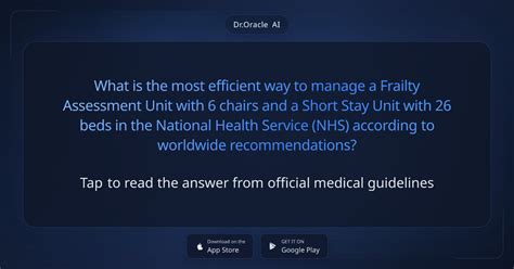 What Is The Most Efficient Way To Manage A Frailty Assessment Unit With