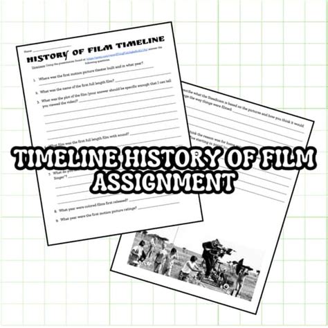 History Of Film Timeline Assignment With Question Checks By Just Be