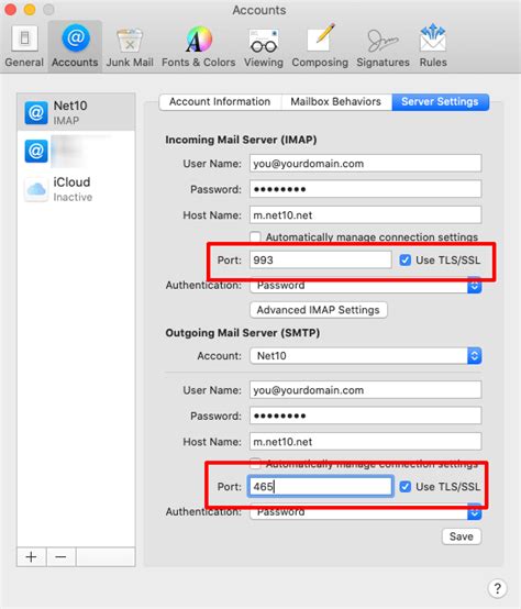 Apple Mail Setup Instructions MacOS Net Internet Services