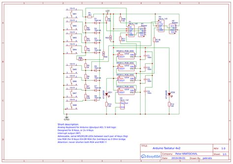 Ardu Keyboard 2x4 EasyEDA Open Source Hardware Lab