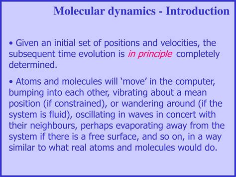 Ppt Molecular Dynamics Simulations An Introduction N Gautham Powerpoint Presentation Id 5602416