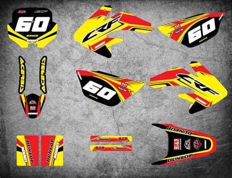 Honda Crf 70 80 100 Full Graphics Kit Flow Style Motoxart