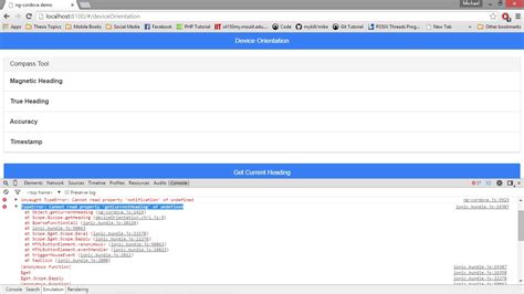 Typeerror Cannot Read Property Getcurrentheading Of Undefined