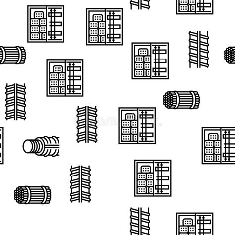 Rebar Construction Vector Seamless Pattern Stock Vector Illustration