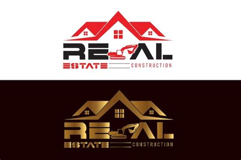 벡터 검은색과 금색 부동산 로고 프리미엄 벡터