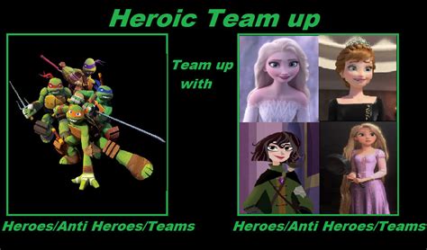 Tmnt Teams Up With Frozen And Tangled Babes By Superherofan2003 On
