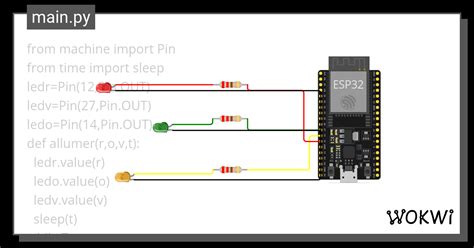 Feu Rouge Capteur Ultra Son Wokwi ESP32 STM32 Arduino Simulator