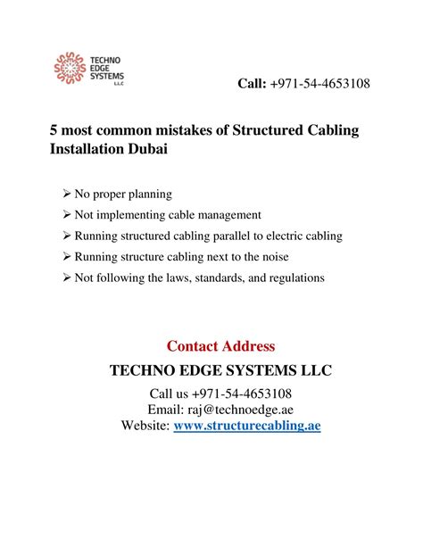 Ppt What Common Mistakes Should One Avoid During Structured Cabling Installation Powerpoint