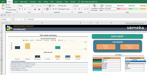 Excel Time Blocking Template