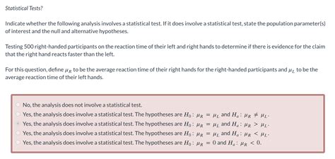 Solved Statistical Tests Indicate Whether The Following Chegg