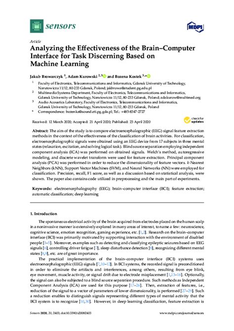 Pdf Analyzing The Effectiveness Of The Braincomputer Interface For