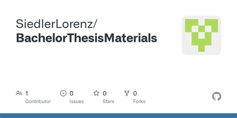 Github Siedlerlorenz Bachelorthesismaterials