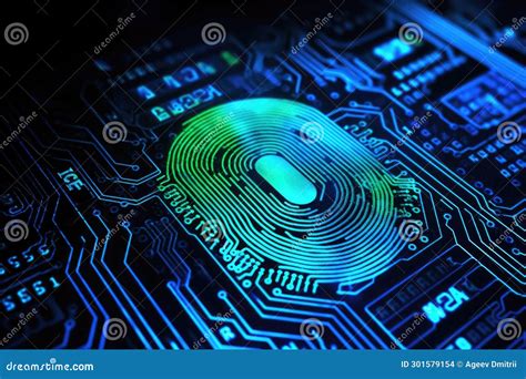 Digital Identity Fingerprint Safety Scanner Access Computer Secure Technology Concept System