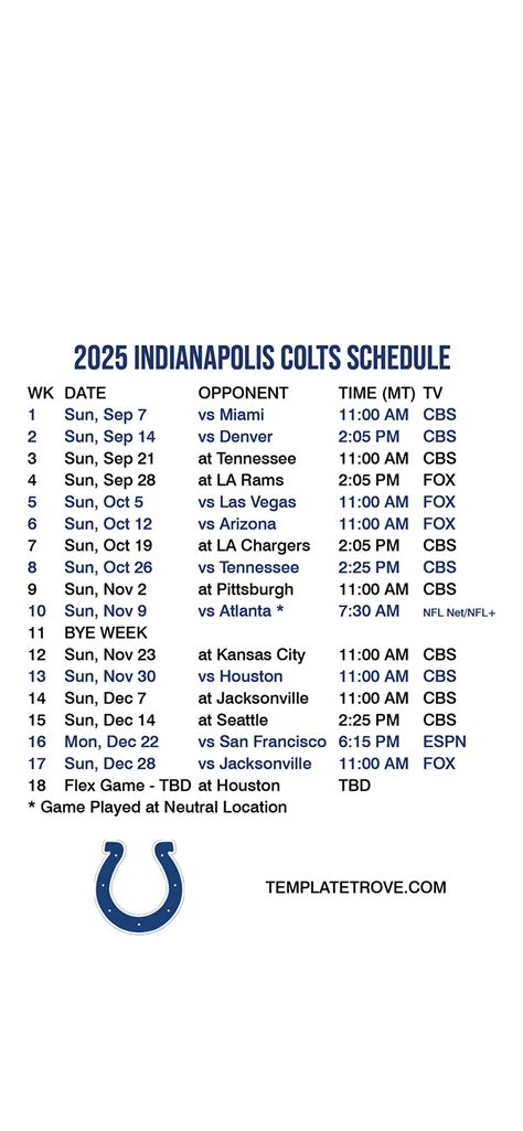 2025 2026 Indianapolis Colts Lock Screen Schedule For Iphone 6 7 8 Plus