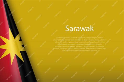 Premium Vector 3d Flag Sarawak State Of Malaysia Isolated On