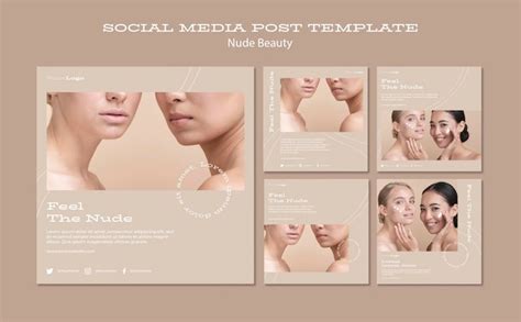 Premium PSD Nude Beauty Social Media Post Template