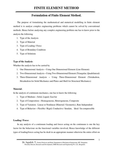 6 Fem Steps In Finite Elements Formulation Pdf Fluid Dynamics