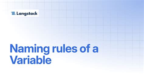 Naming Rules Of A Variable Welcome To Langstack