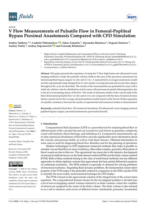 Pdf V Flow Measurements Of Pulsatile Flow In Femoral Popliteal Bypass