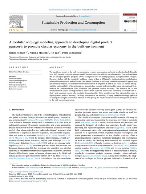 Pdf A Modular Ontology Modeling Approach To Developing Digital Product Passports To Promote