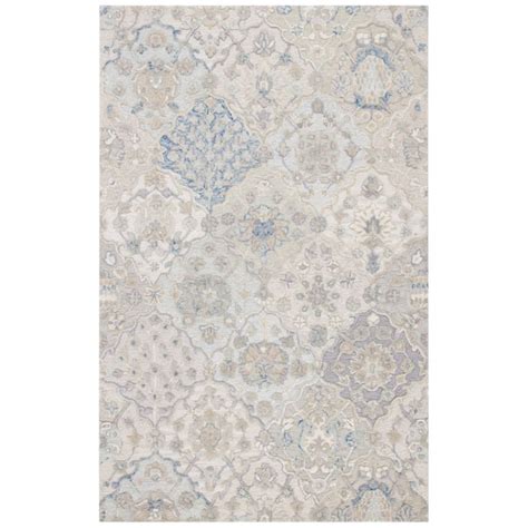 Safavieh Glamour Grayblue 6 Ft X 9 Ft Floral Area Rug Glm622f 6