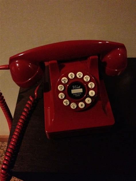 Telpal Red Retro Telephone Wired Classic 1960s Rotary Dial Home Office Phone Hands Free Antique
