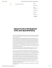 Feature Driven Development FDD And Agile Modeling Overview Course Hero